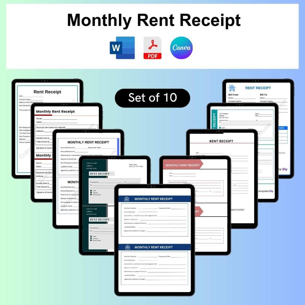 Basic Receipt Template Blank Printable PDF, Excel, Word