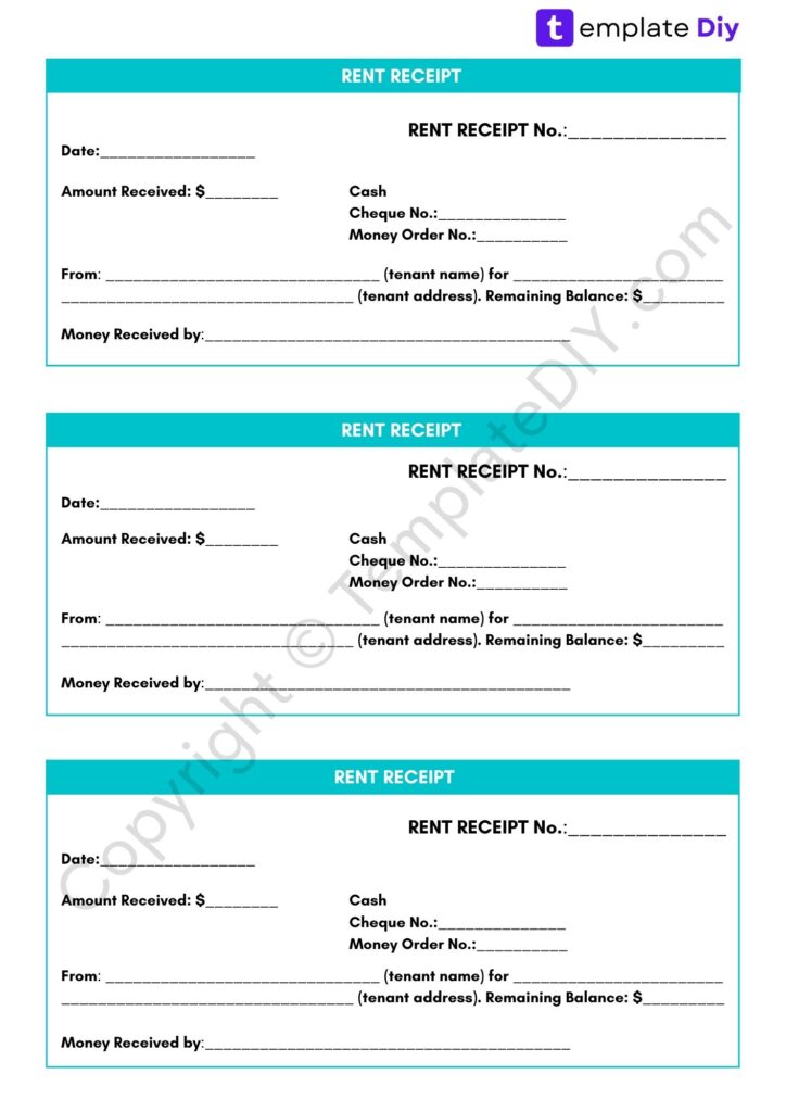 Rent Receipt Book Template | Printable PDF, Word & Excel