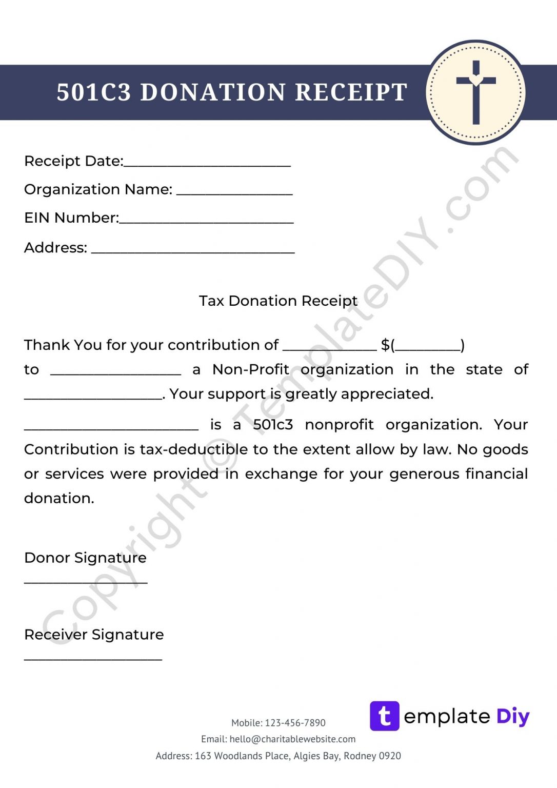 IRS-Compliant 501c3 Donation Receipt Template – Download Now