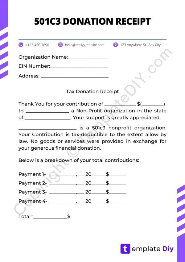 IRS-Compliant 501c3 Donation Receipt Template – Download Now