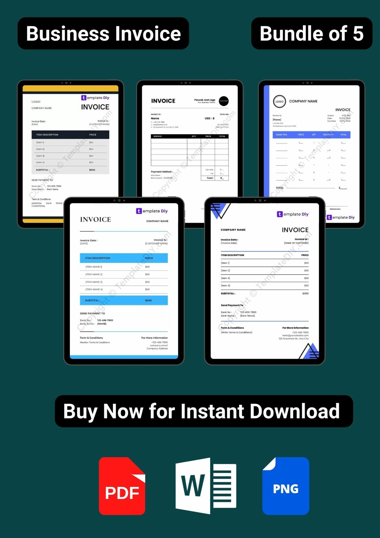 Download Customizable Business Invoice Templates