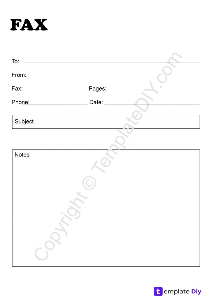 Generic Fax Cover Sheet Template Printable | PDF Word
