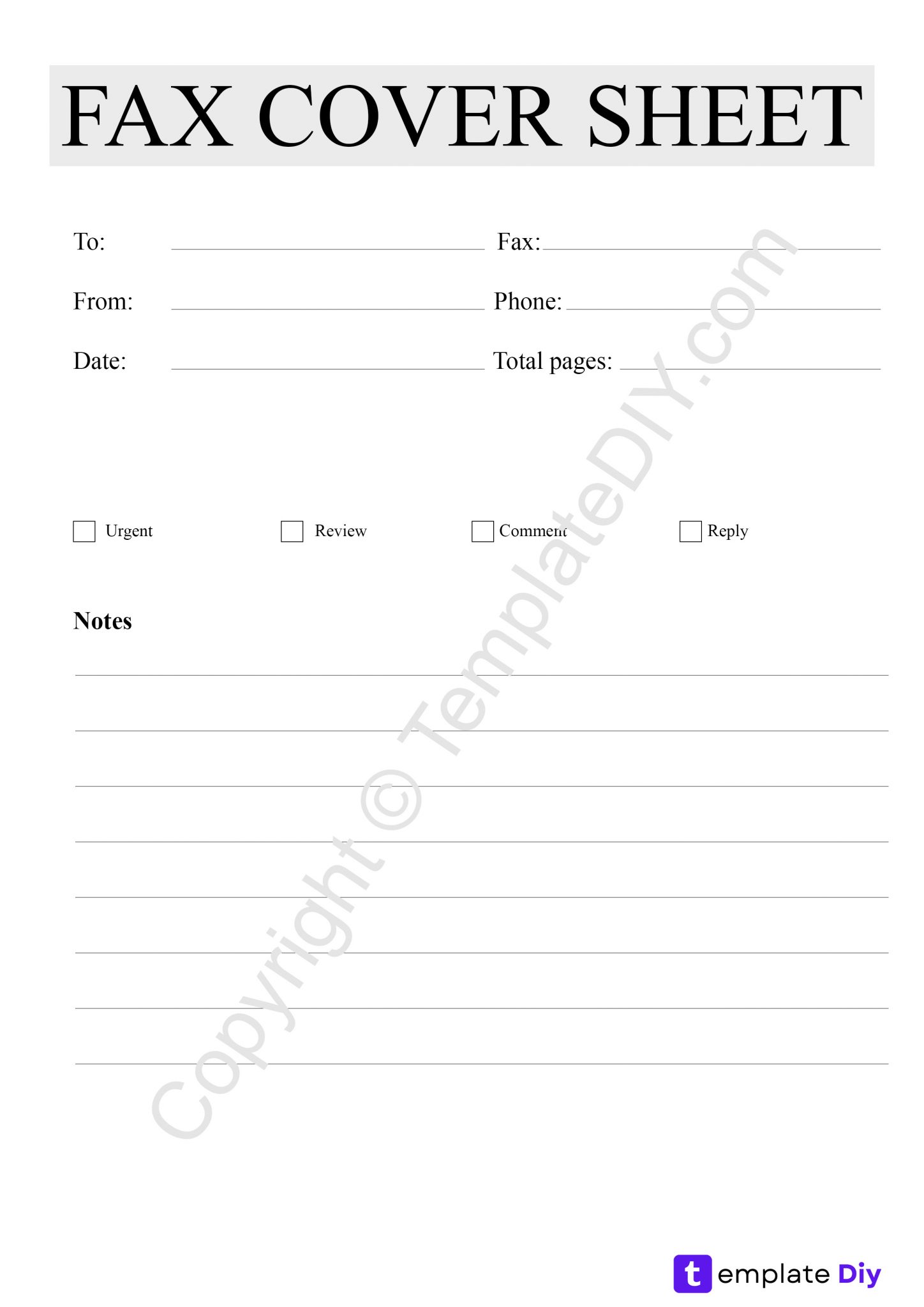 UPS Fax Cover Sheet Template | Printable PDF & Word