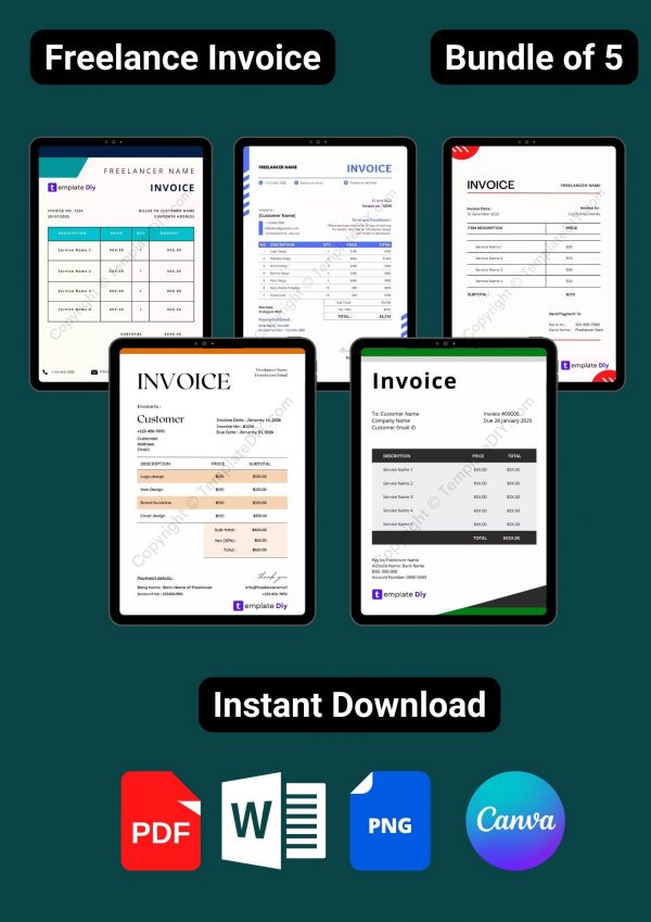 Professional Billing Invoice Template | Printable & Editable