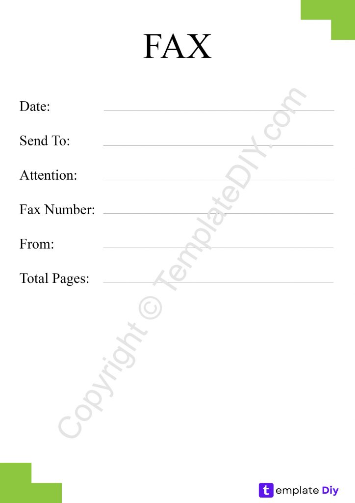 Professional Fax Cover Sheet Template Printable PDF, Word