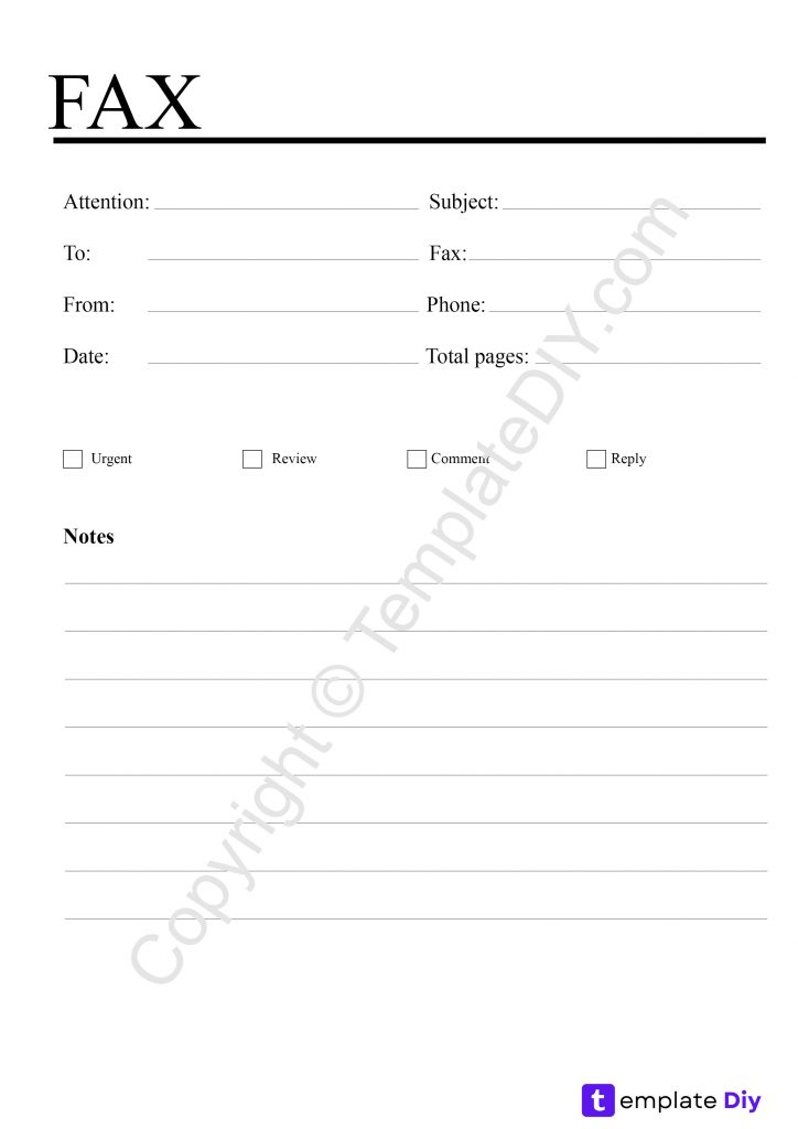 Professional Fax Cover Sheet Template Printable PDF, Word