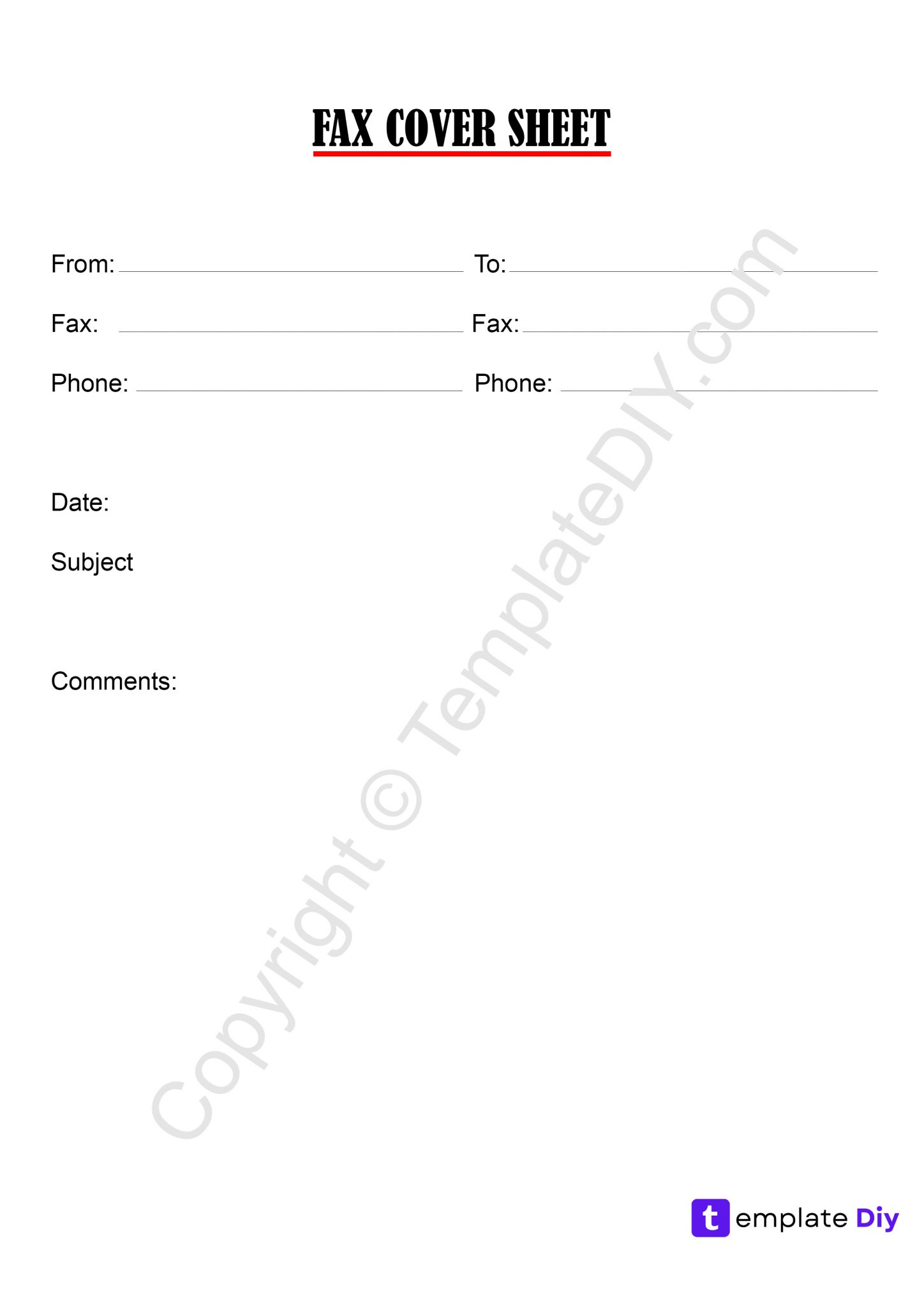 UPS Fax Cover Sheet Template | Printable PDF & Word