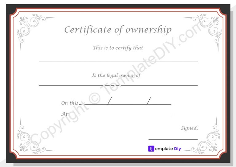 Download Certificate of Ownership Form | PDF & Word