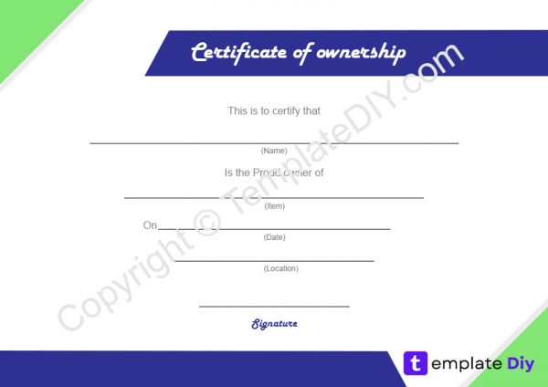 Download Certificate of Ownership Form | PDF & Word
