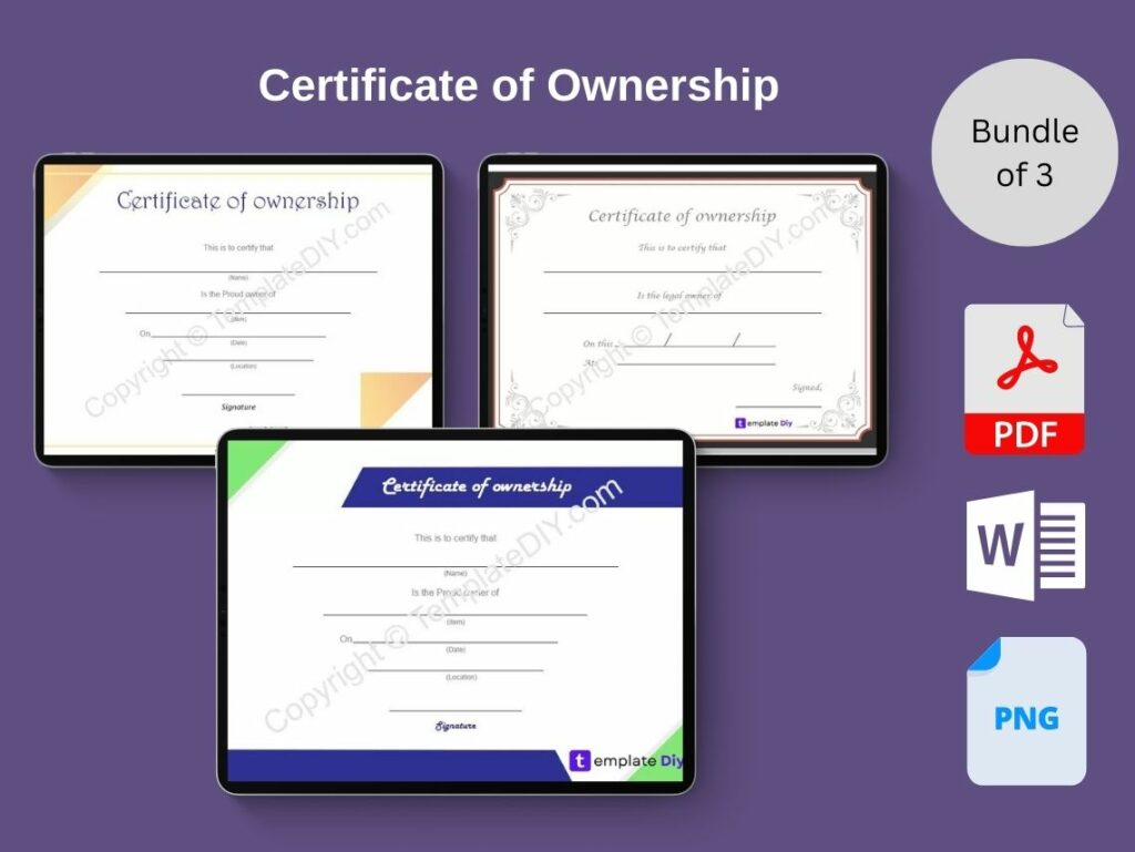 Download Certificate of Ownership Form | PDF & Word