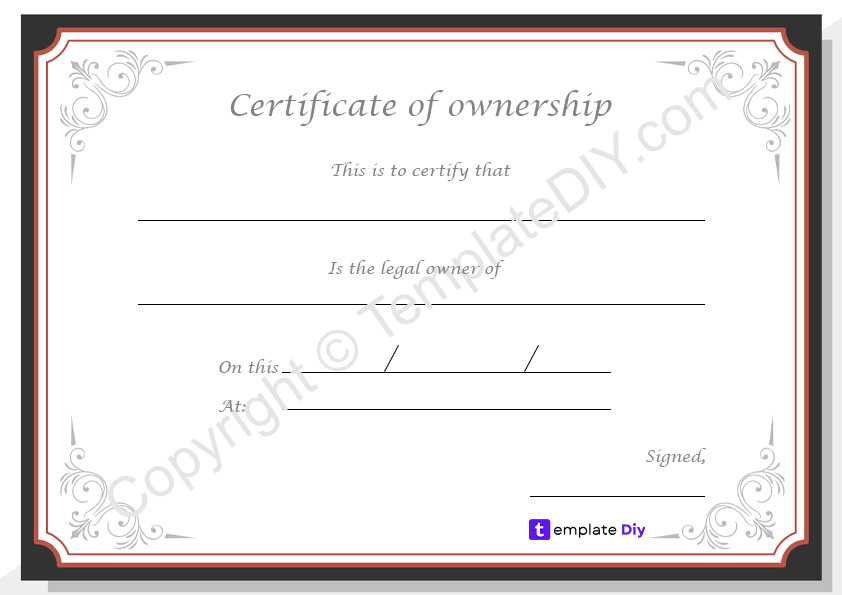 Download Certificate of Ownership Form | PDF & Word