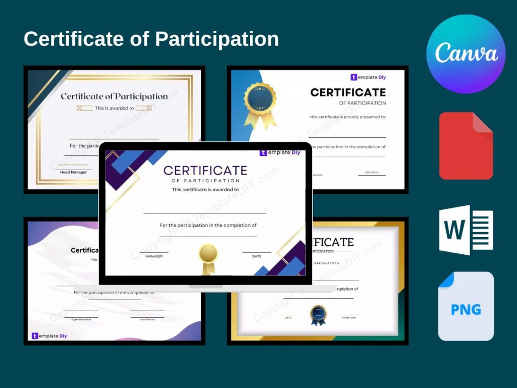 Certificate of Participation Blank Printable Template [Word]