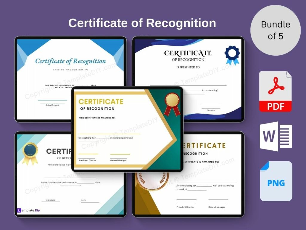 Blank Certificate Of Recognition Certificate Of Recognition Templates: