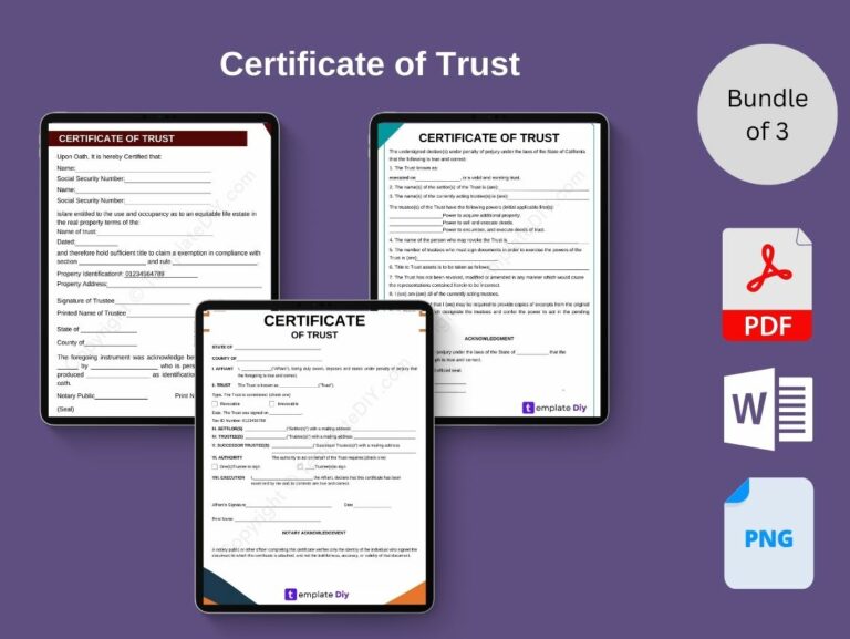 Certificate of Trust Template | Printable PDF & Word
