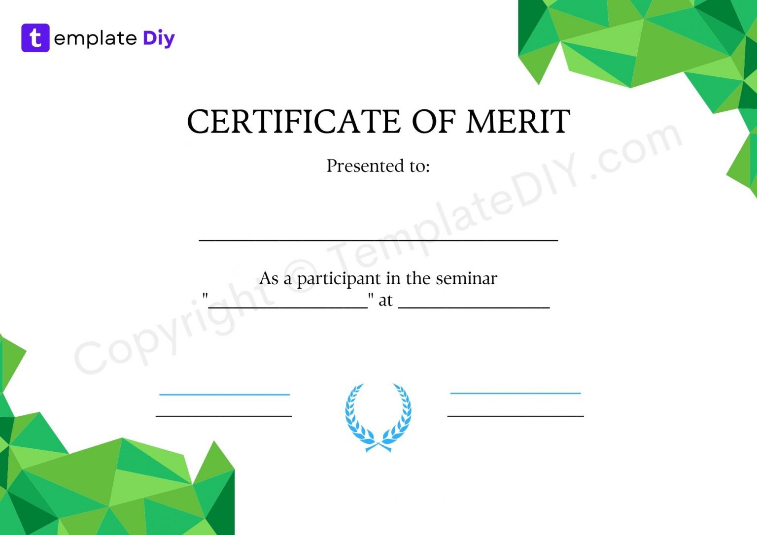 Certificate of Merit Template Printable in PDF, Word