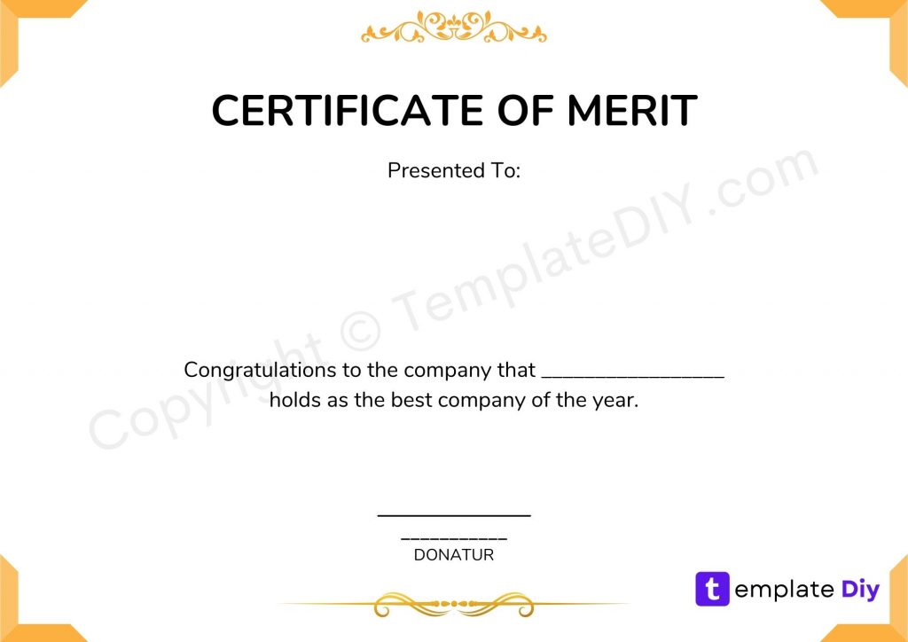 Certificate of Merit Template Printable in PDF, Word