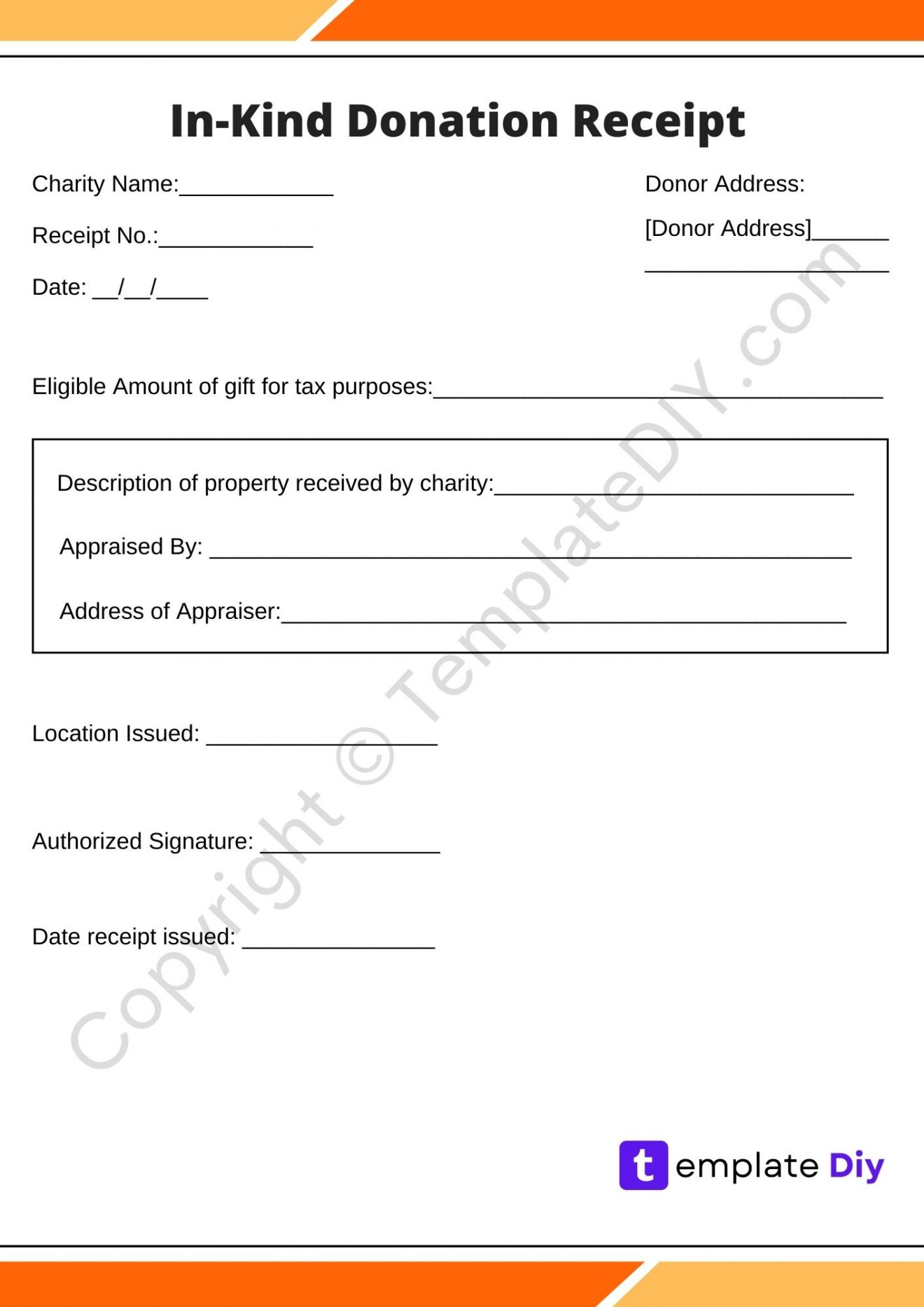 In-Kind Donation Receipt Template | PDF & Word Download