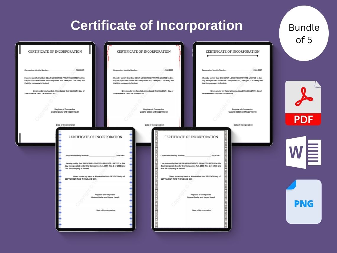 Certificate of Incorporation Template | Download Now