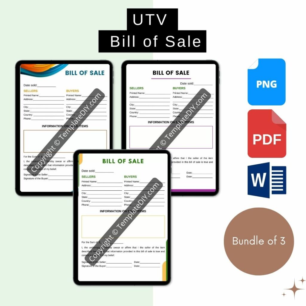Professional As-Is Bill of Sale Template | Instant Download