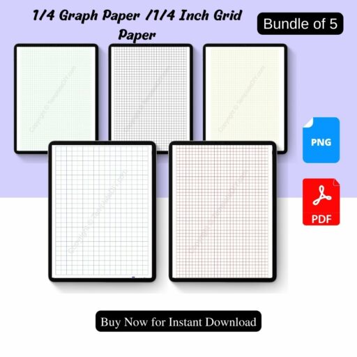 1/4 Graph Paper/Grid Paper Printable Template in PDF