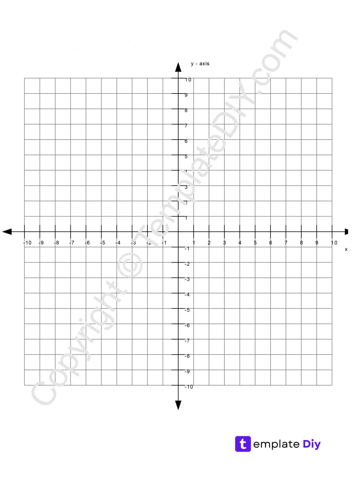 Graph Paper with Axis Printable – Instant Download