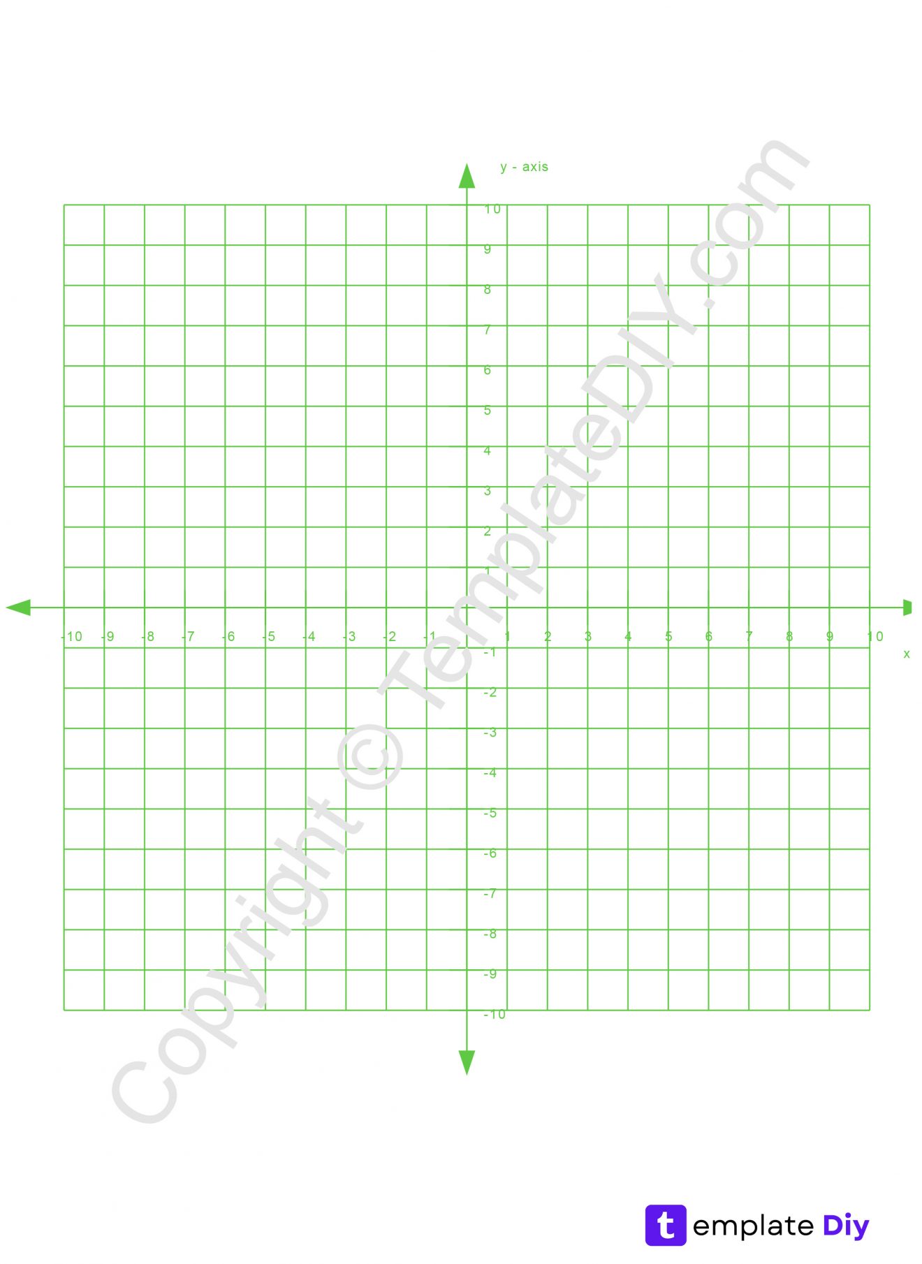 Graph Paper with Axis Printable – Instant Download