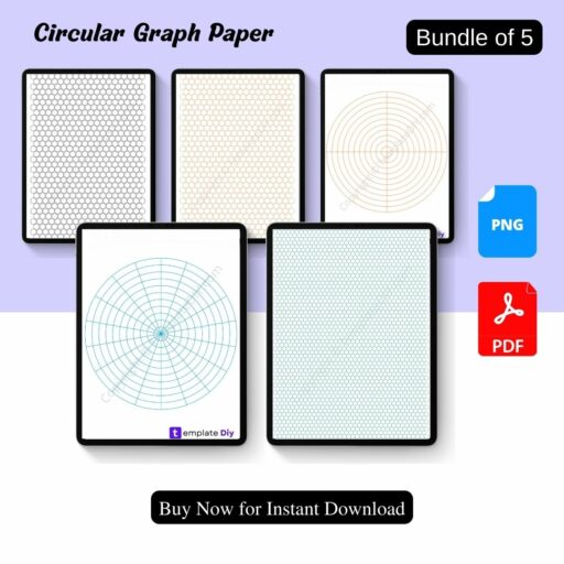 Circular Graph Paper/Circle Grid Paper Template in PDF