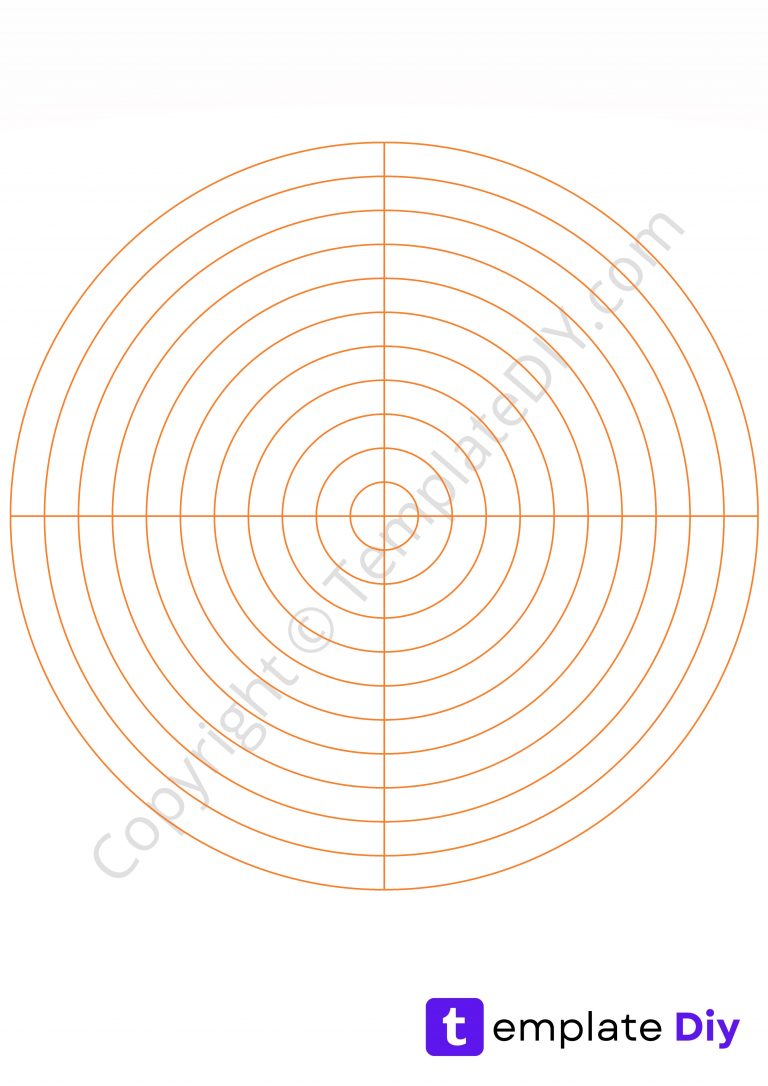 Circular Graph Paper/Circle Grid Paper Template in PDF