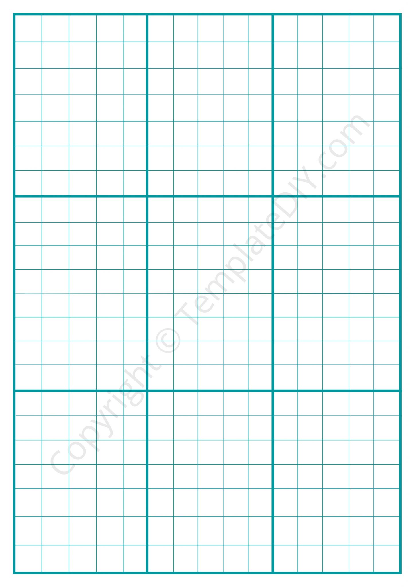 Editable Division Graph Paper Template PDF