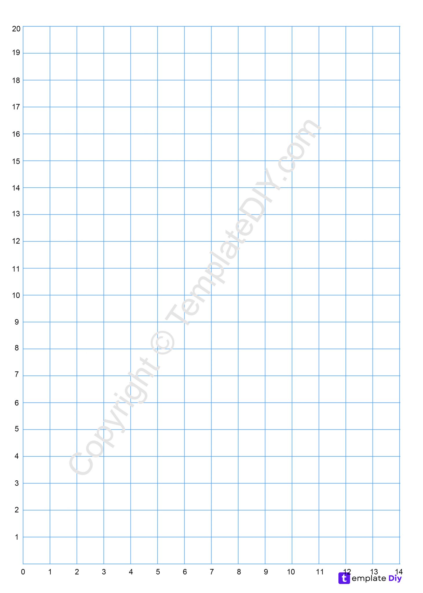 Graph Paper with Numbers Template Printable Blank PDF