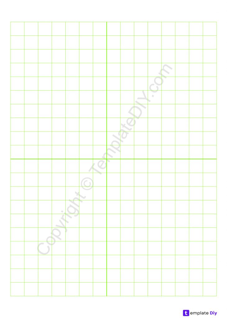 Green Graph Paper/Grid Paper Printable Template in PDF