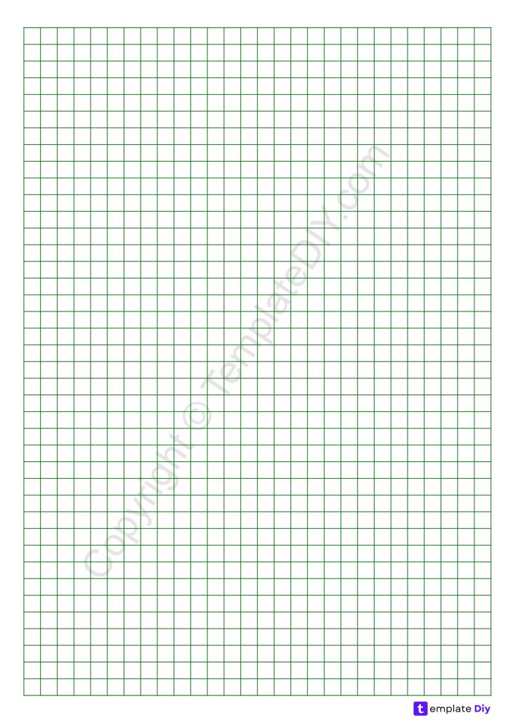 Green Graph Paper/Grid Paper Printable Template in PDF