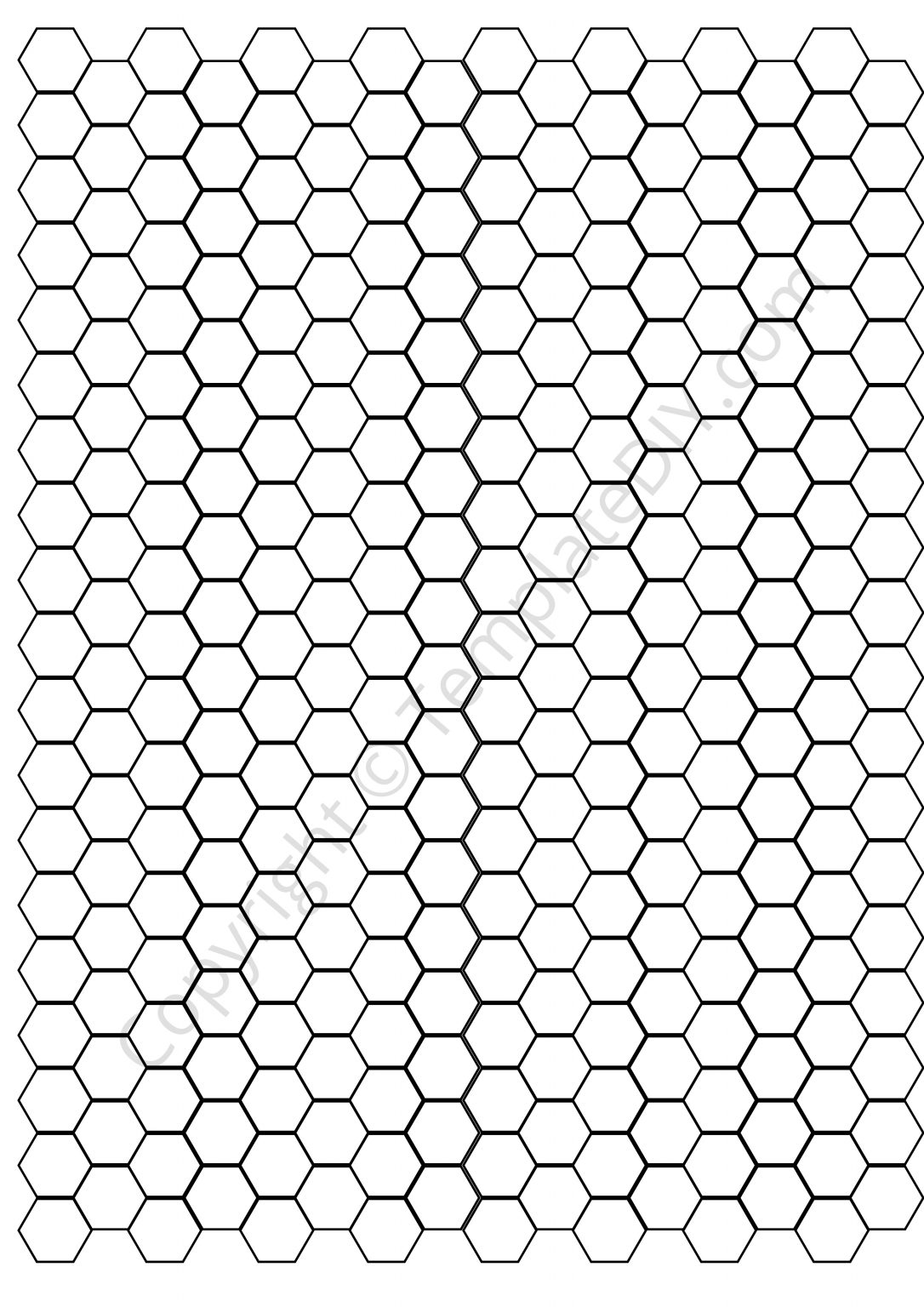 Hexagon Graph Paper/Grid Paper Template Printable PDF