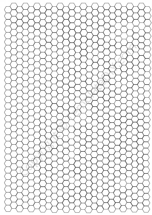 Hexagon Graph Paper/Grid Paper Template Printable PDF