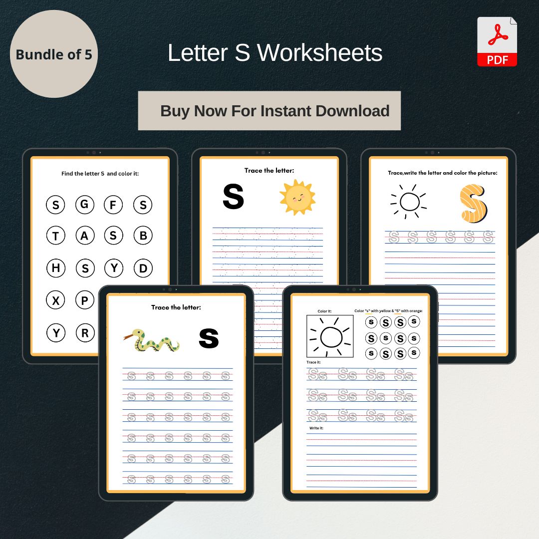 Letter S Worksheets Template Blank Printable PDF, Word