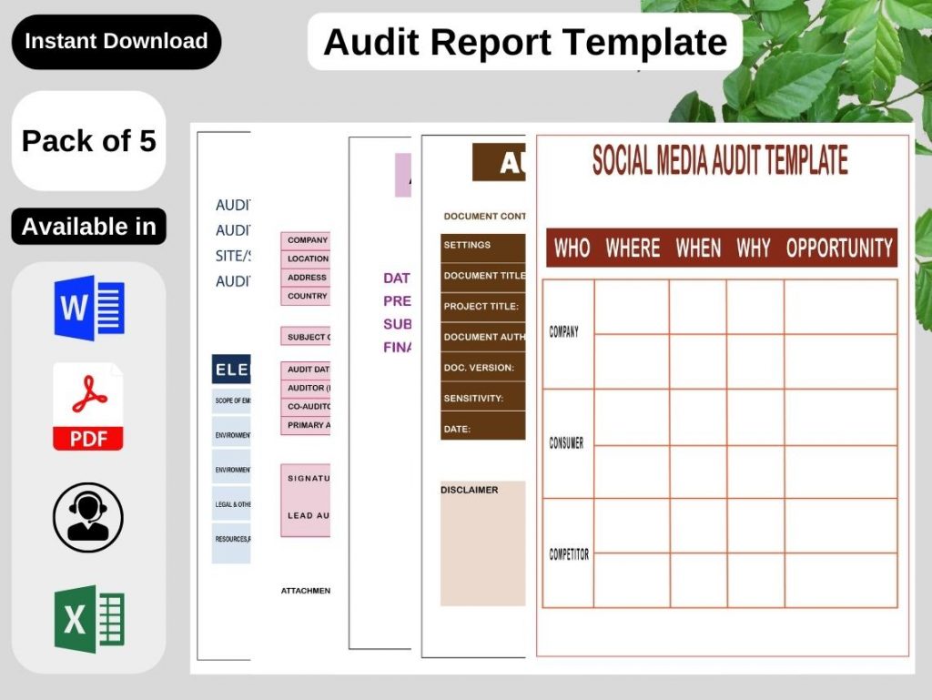 Audit Report Template Blank Printable PDF, Word [Editable]