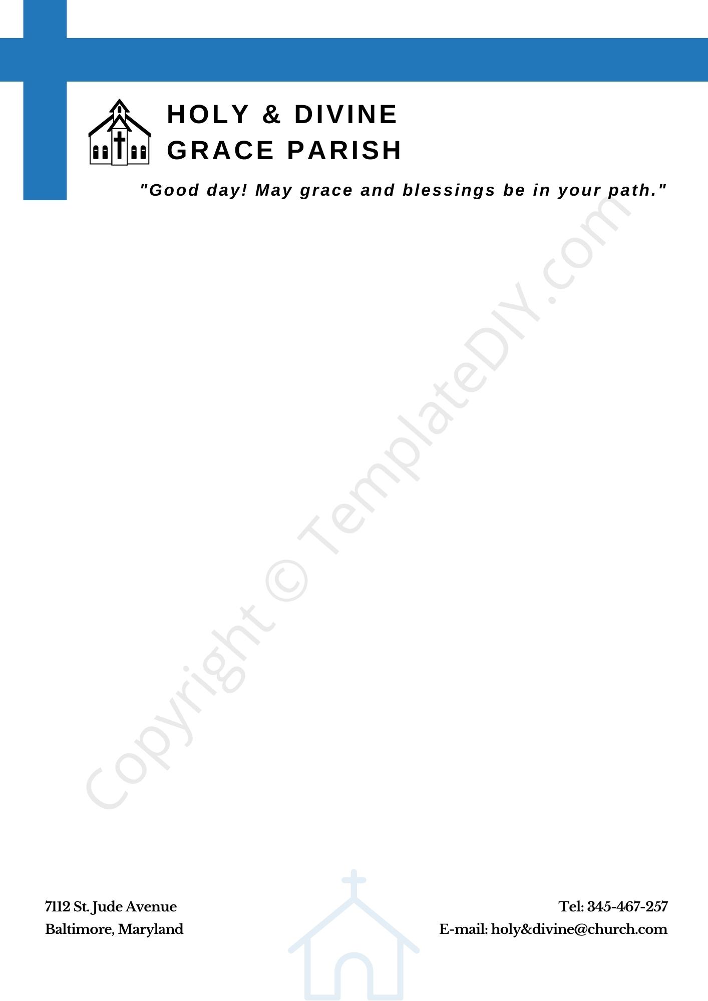 Church Letterhead Template [Printable & Blank] in Word