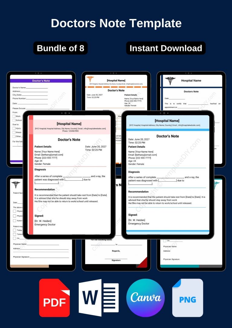 Printable Doctor's Note Template (PDF & Word, Editable)