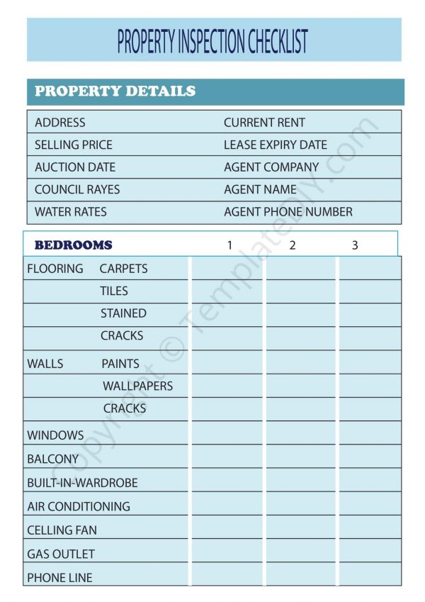 Home Inspection Report Template Blank Printable PDF, Word