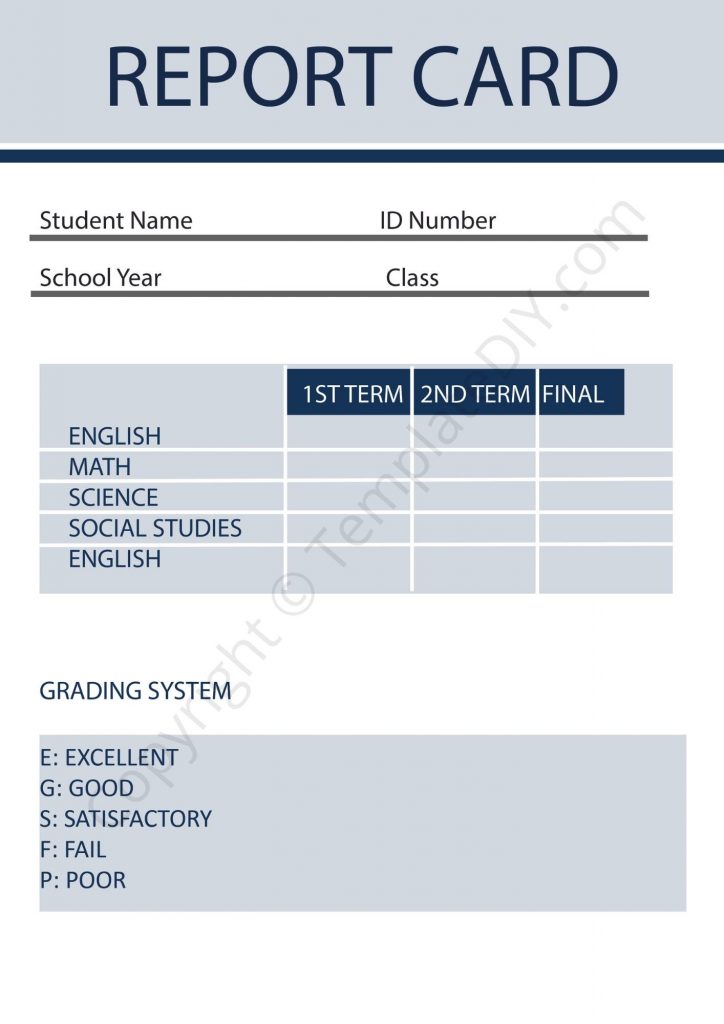 Homeschool Report Card Template Blank Printable [PDF, Excel]