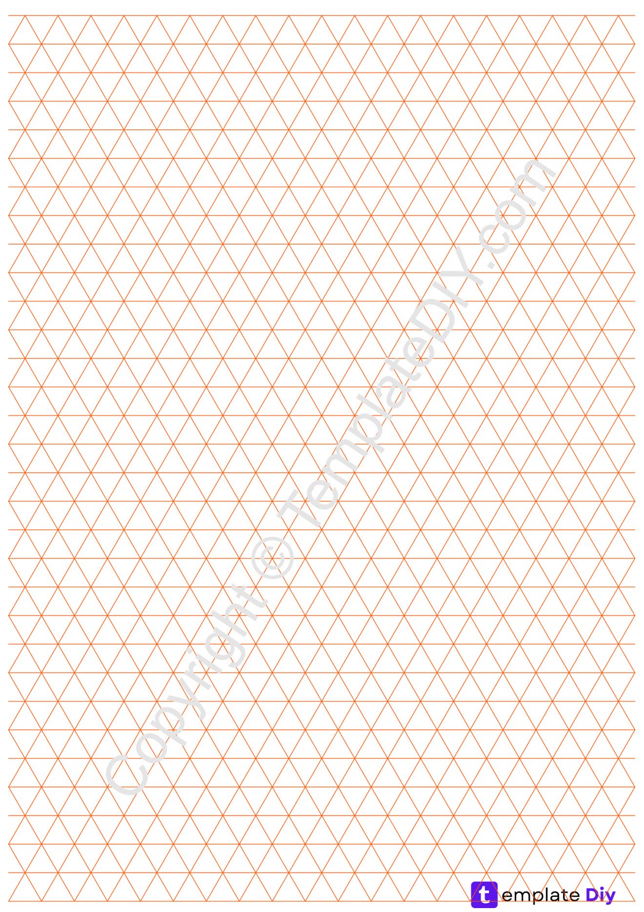 Isometric Graph Paper Printable PDF for Math & Art