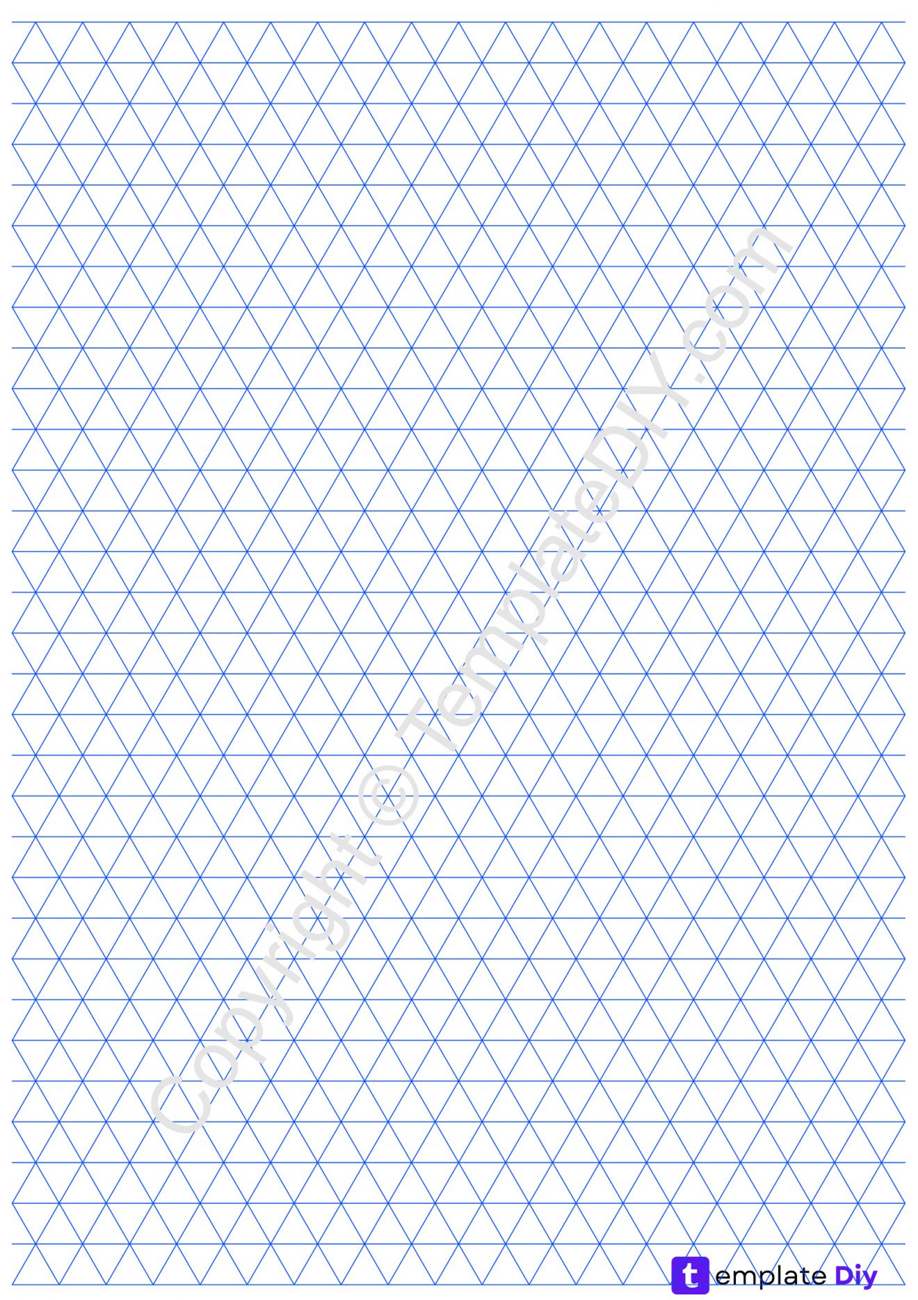 Isometric Graph Paper Printable PDF for Math & Art