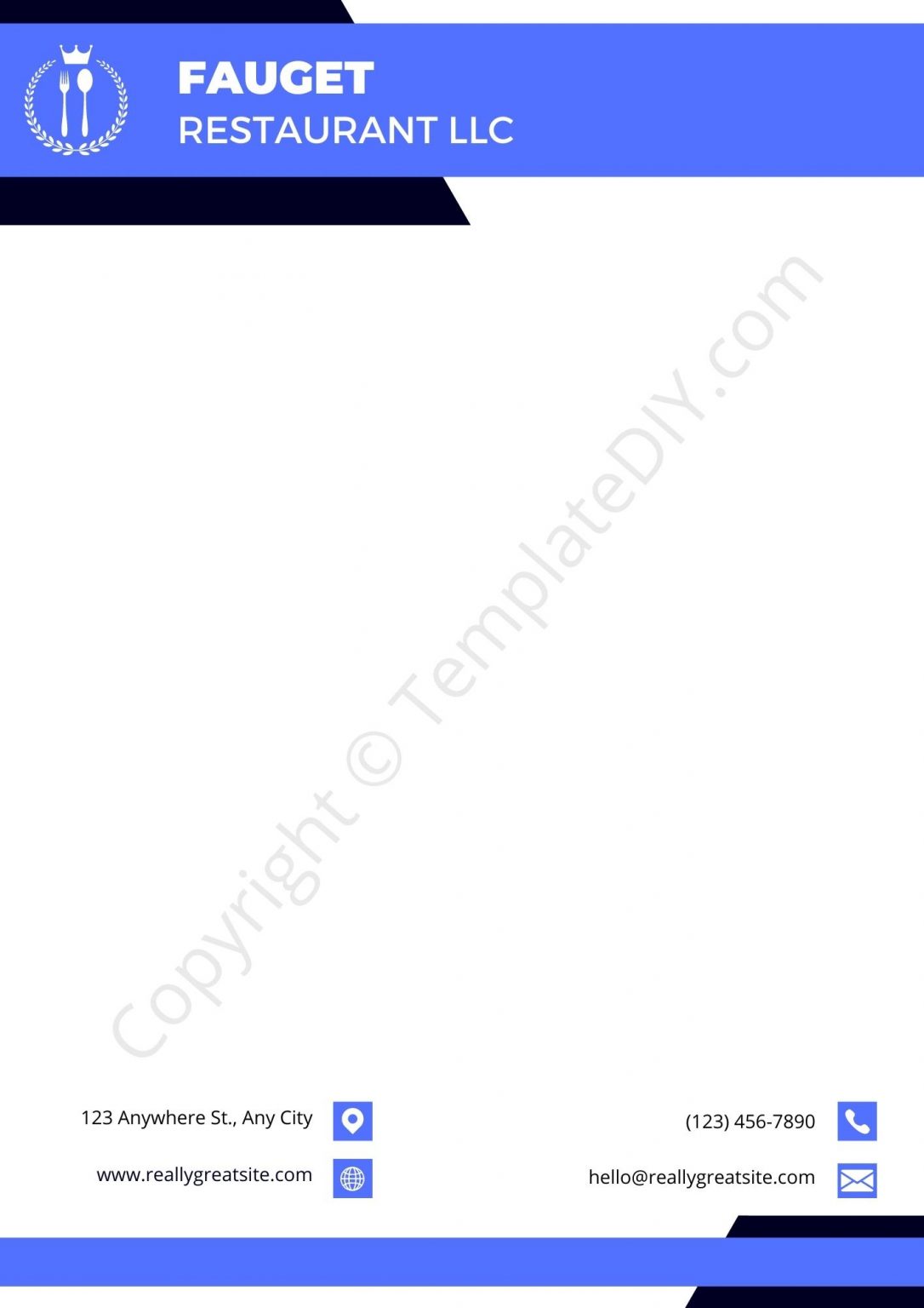 Restaurant Letterhead Template Printable Blank [Word]