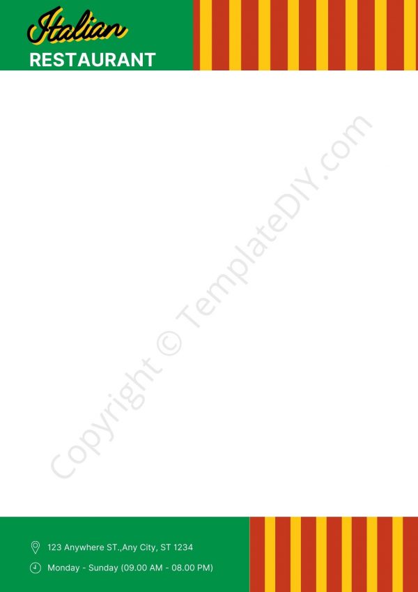 Restaurant Letterhead Template Printable Blank [Word]