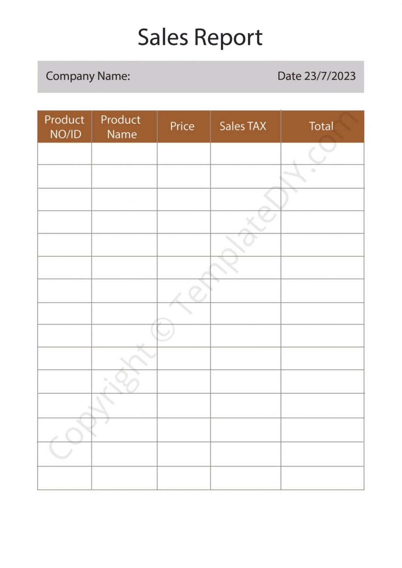 Sales Report Template Blank Printable PDF, Word, Excel
