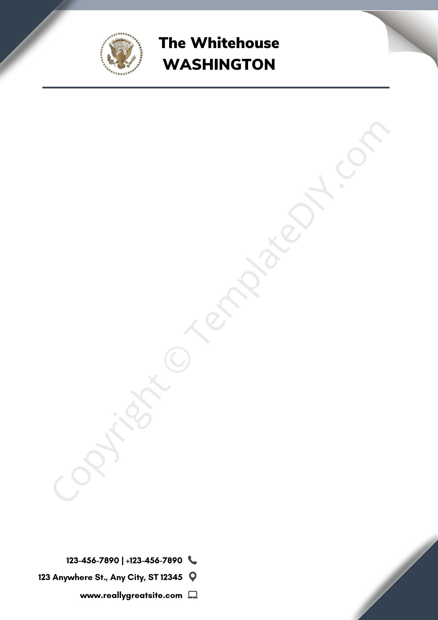 White House Letterhead Template [Printable & Blank] in Word