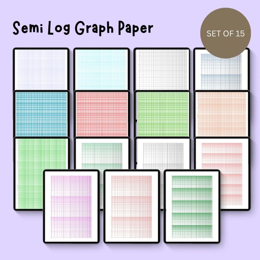 Semi Log Graph Paper/Grid Paper Printable Template in PDF