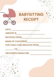 Babysitting Receipt Template Blank Printable Pdf Excel Word