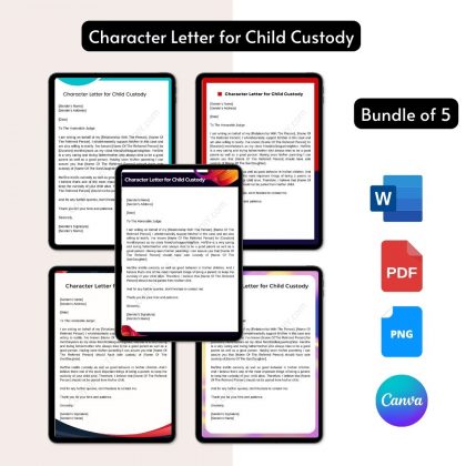 Child Custody Character Letter Template PDF & Word