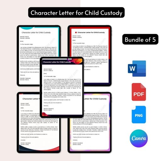 Child Custody Character Letter Template PDF & Word
